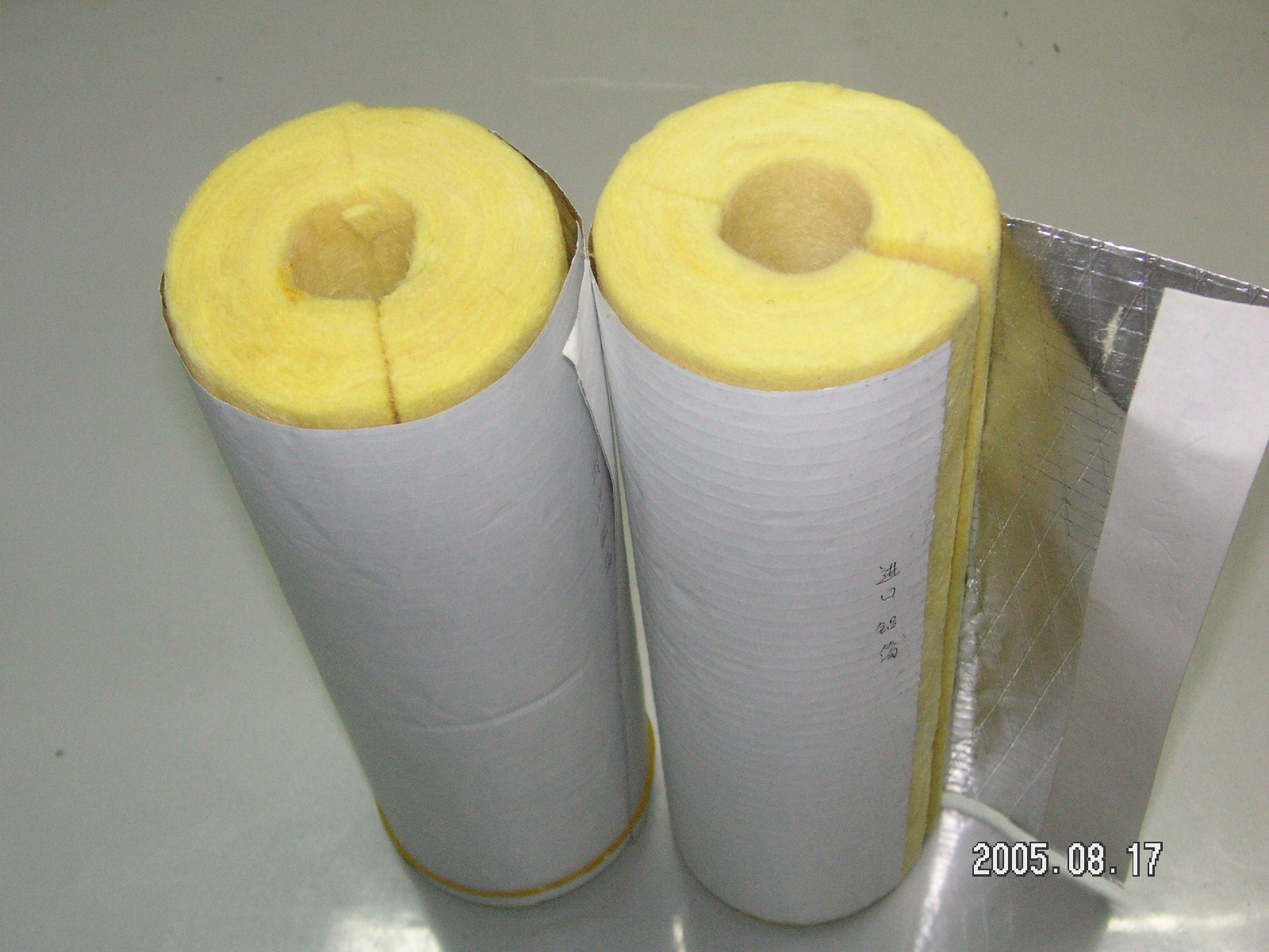 Glass Wool Aluminum Foil Faced Pipe Insulation Thermal Conductivity 80 ...